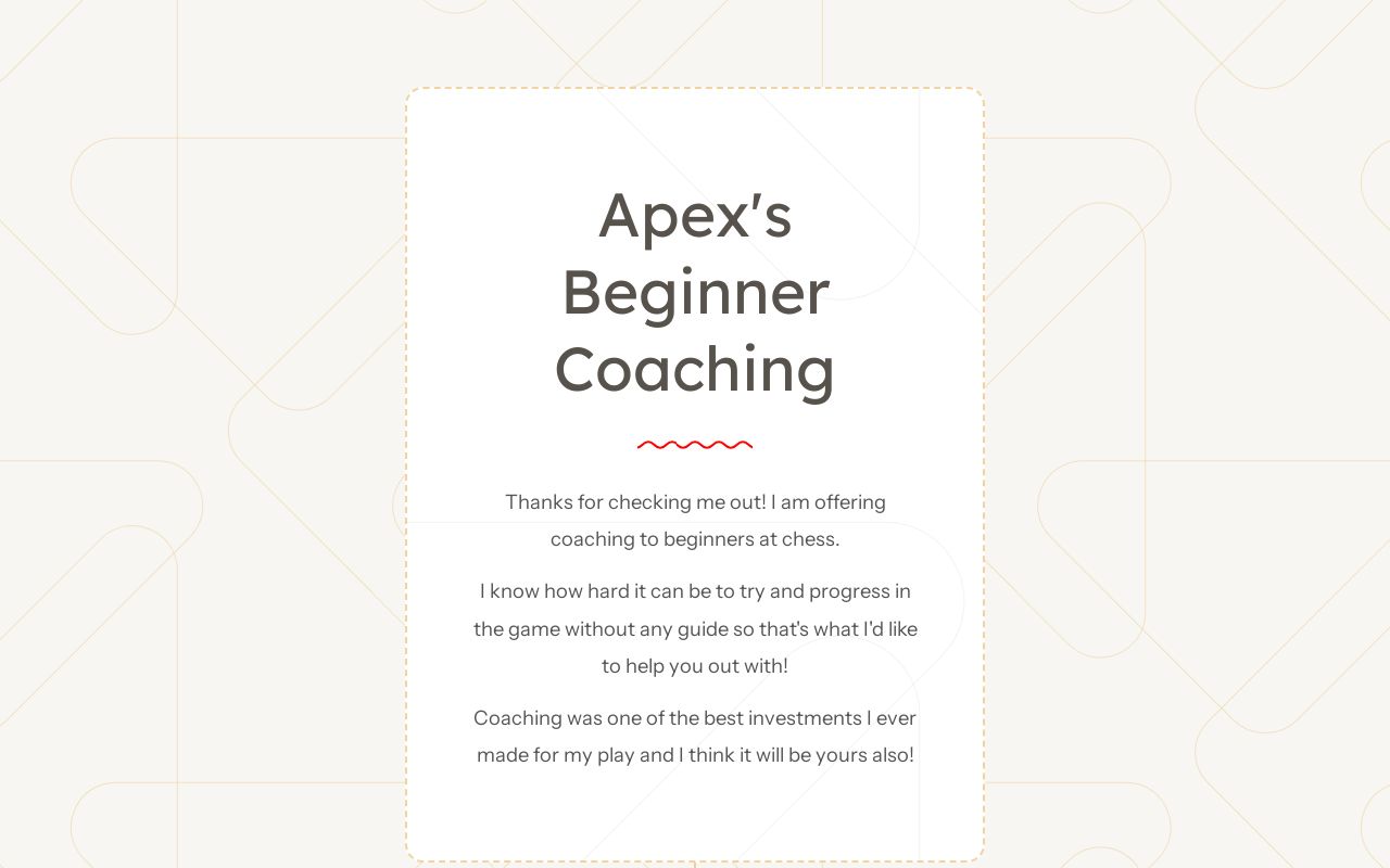 Apex's Beginner Coaching